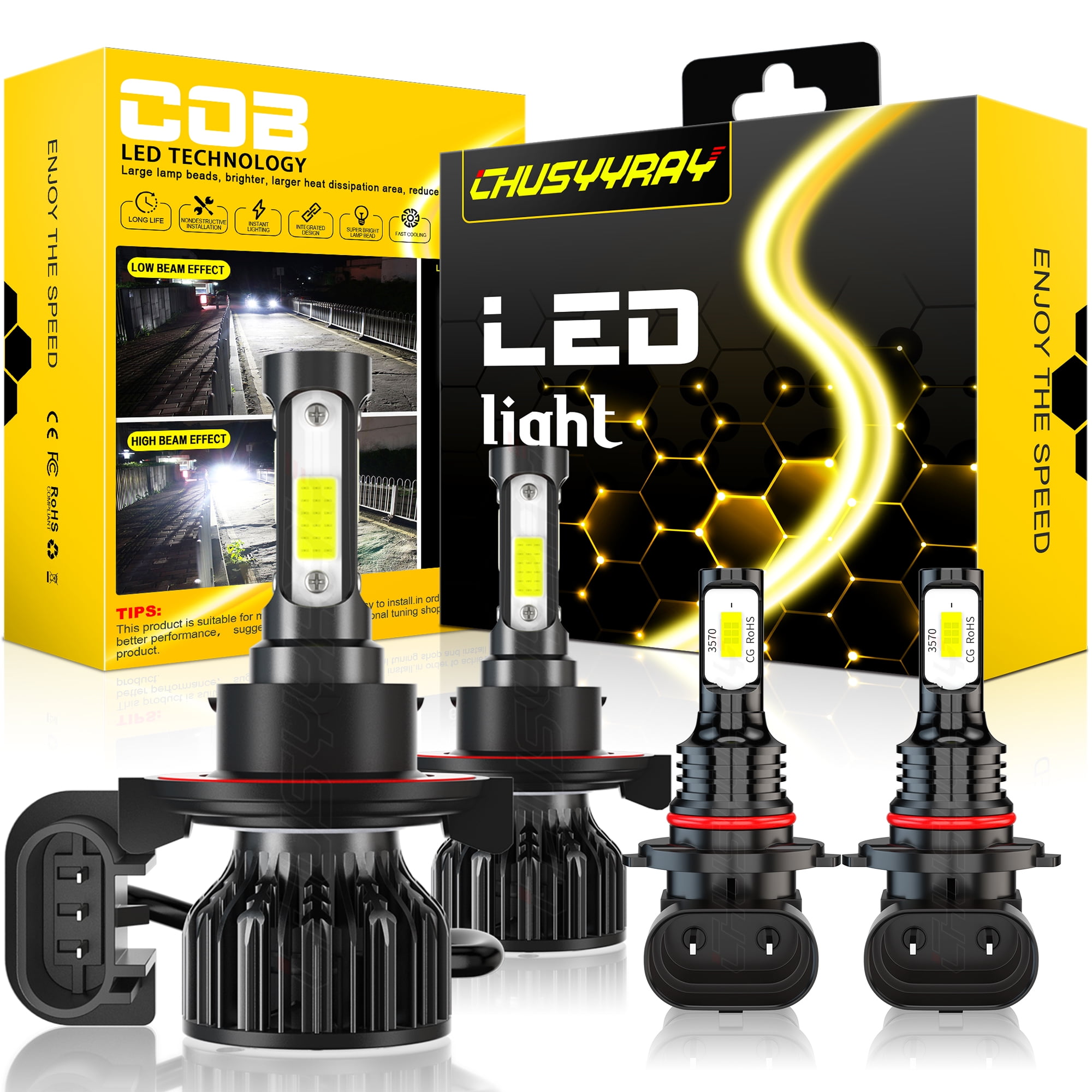 For Chevrolet HHR 2006-11 6000K 9008/H13 LED Headlight Hi/Lo+9140 Fog ...