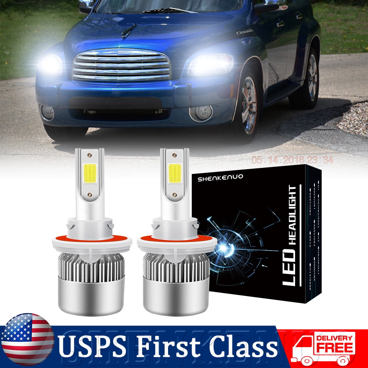For Chevrolet HHR 2006-2011 H13 9008 LED Headlight Bulb High Low Dual ...