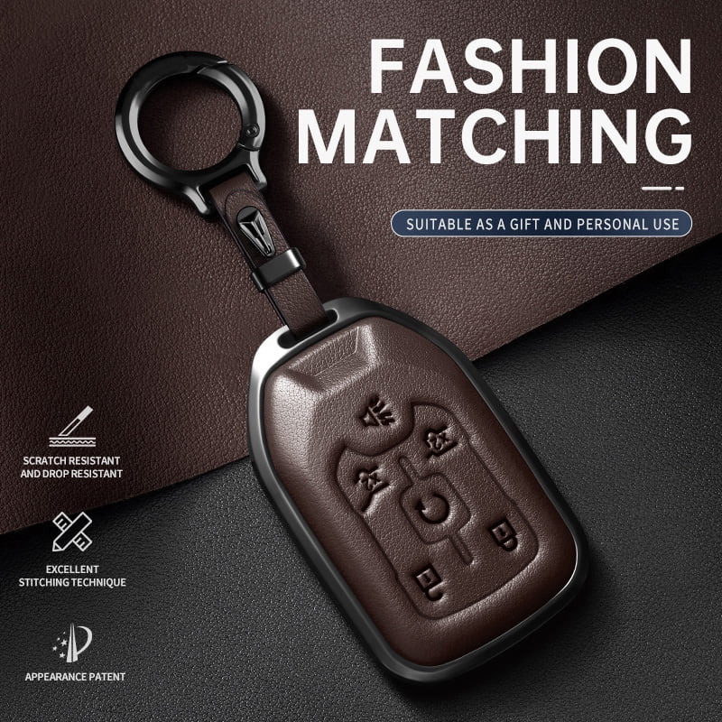 For Chevrolet Key Fob Cover Leather Car Tahoe 2015 2016 2017 2018 2019 ...