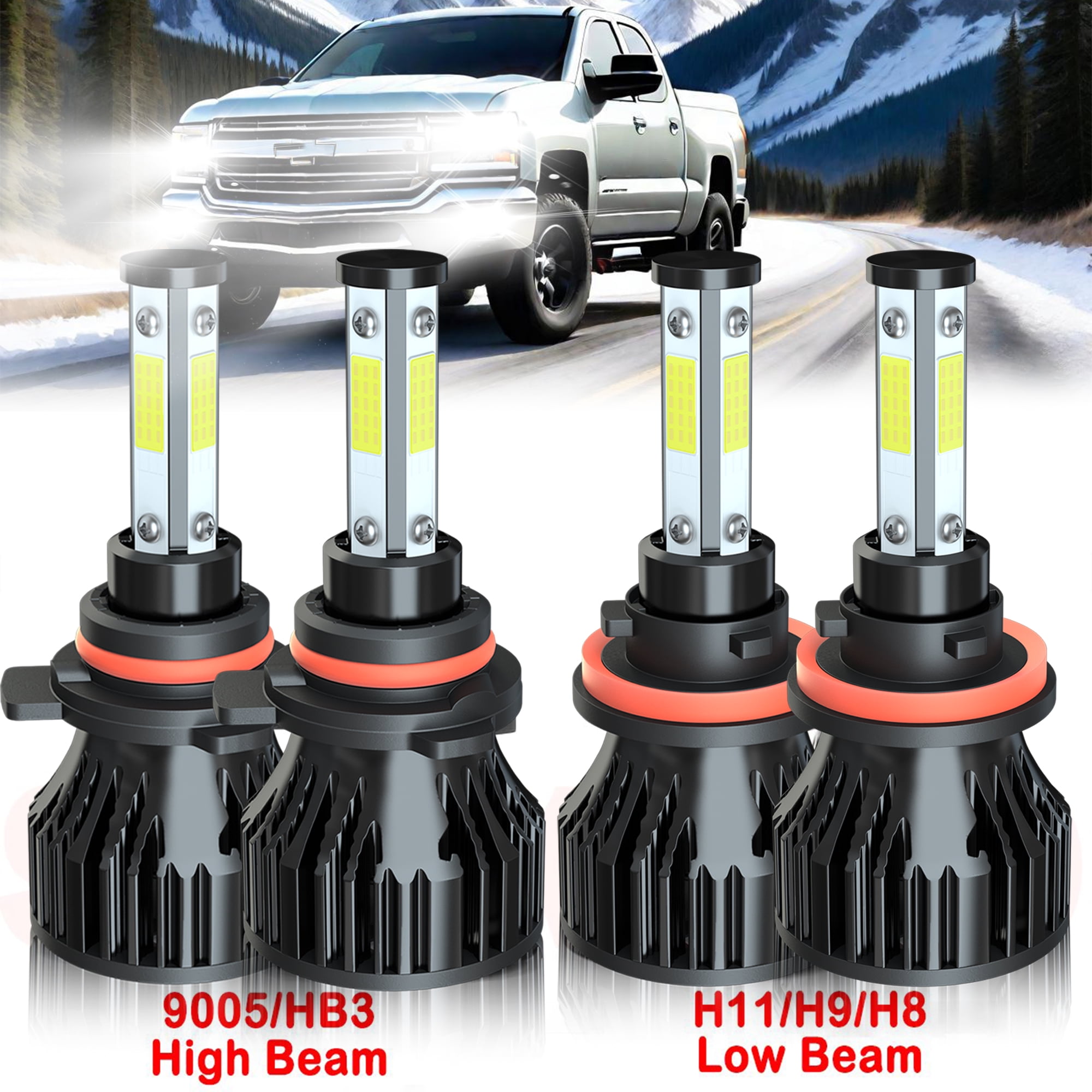 For Chevrolet Silverado 1500 2007-2015 2019-2020 Led Headlights 20000LM ...