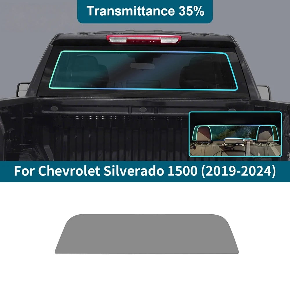 For Chevrolet Silverado 1500 2019-2024 Black Car Window Foils Tint Film ...