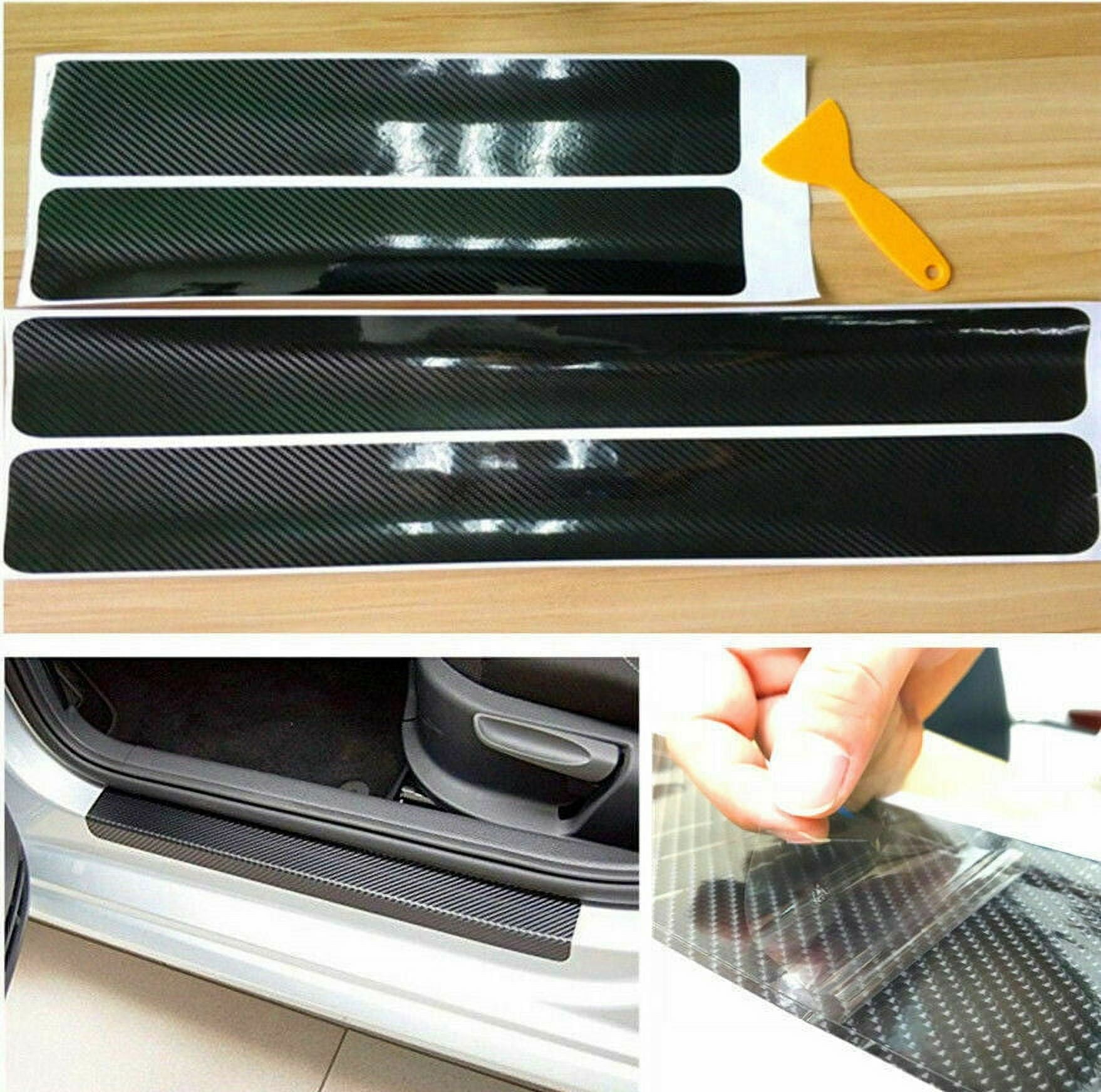 For Chevrolet Silverado Door Sill Protector 4D Carbon Fiber Scuff Plate ...