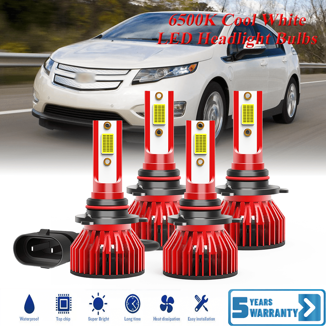 For Chevrolet Volt 2011-2015 High Low Beam Bulb Combo - 30,000LMLED ...