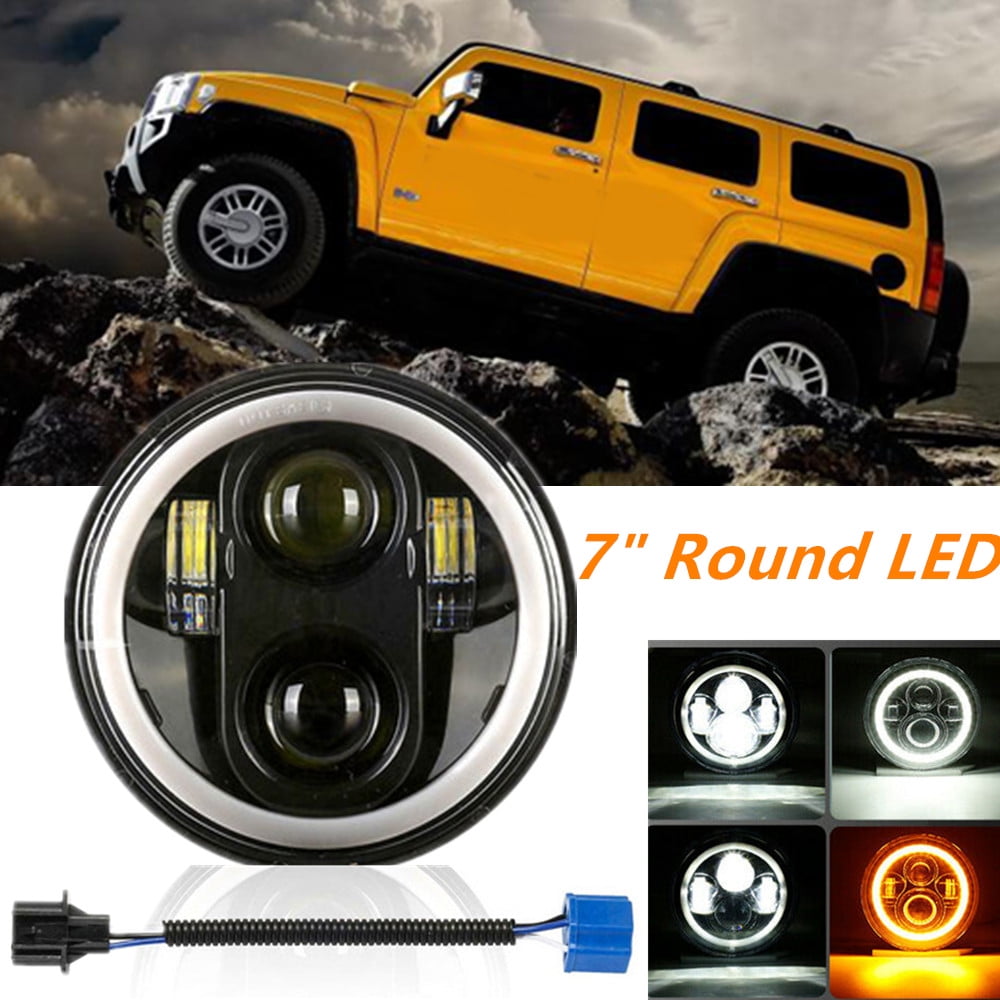 For Chevy C10 Pickup Truck Camaro Nova 7" Red LED Headlights High/Low ...