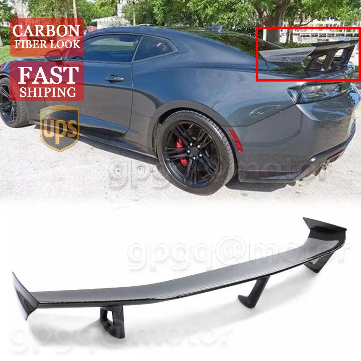 HuiMart Rear Wing Trunk Spoiler Kit for Chevy Camaro 2016-2022 ZL1 1LE ...