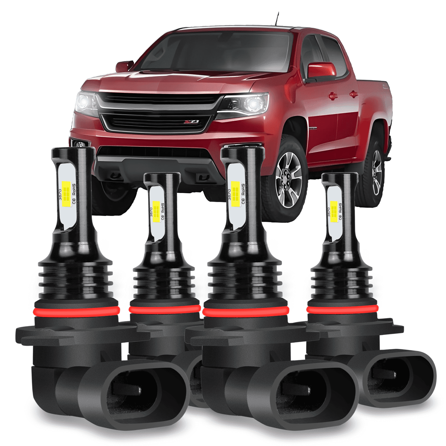 For Chevy Colorado 2004-2012 Headlight Bulbs High Low Beam LED Lamp Set ...