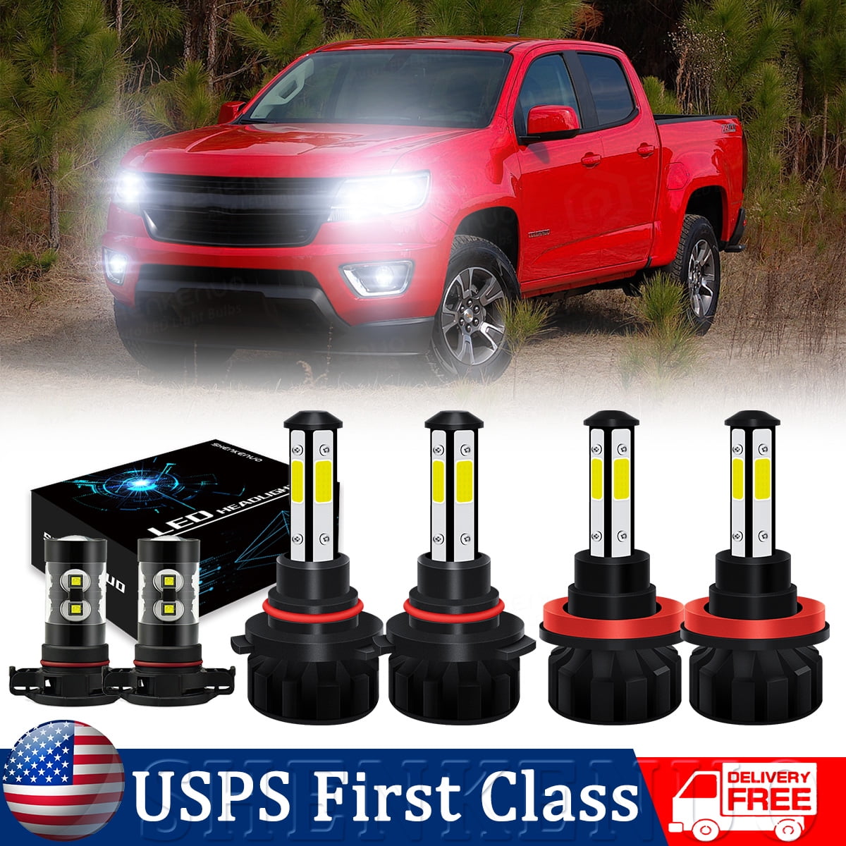 For Chevy Colorado 2015-2019 Combo 6000K LED Headlights Fog Light Bulbs ...
