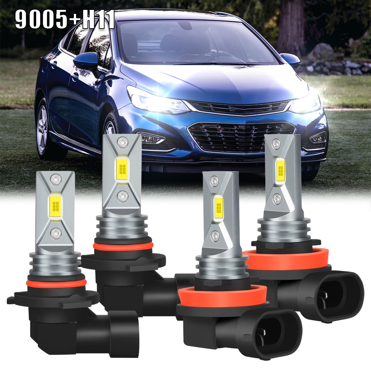 For Chevy Cruze 2016-2019 White Led Headlights Bulb High Low Beam,9005 ...
