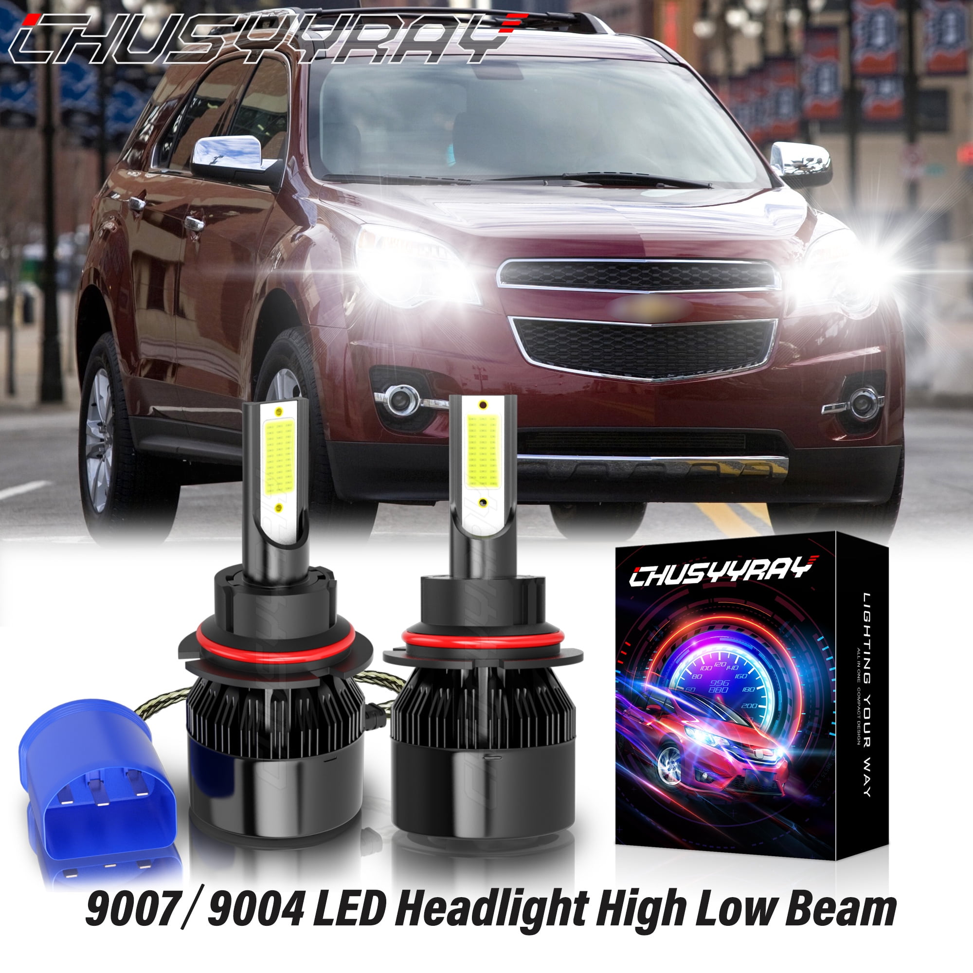 For Chevy Equinox 2005 2006 2007 2008 2009 LED Headlight Bulbs Kit 9007 ...