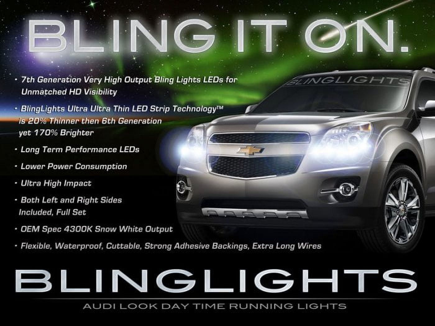 For Chevy Equinox LED Head Light Strips Day Time Running Lamps Kit ...