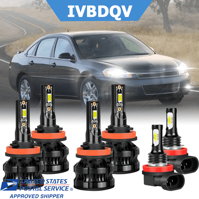 For Chevy Impala 2006-2013 LED Headlight Bulbs H11+H11+H11 High Low ...
