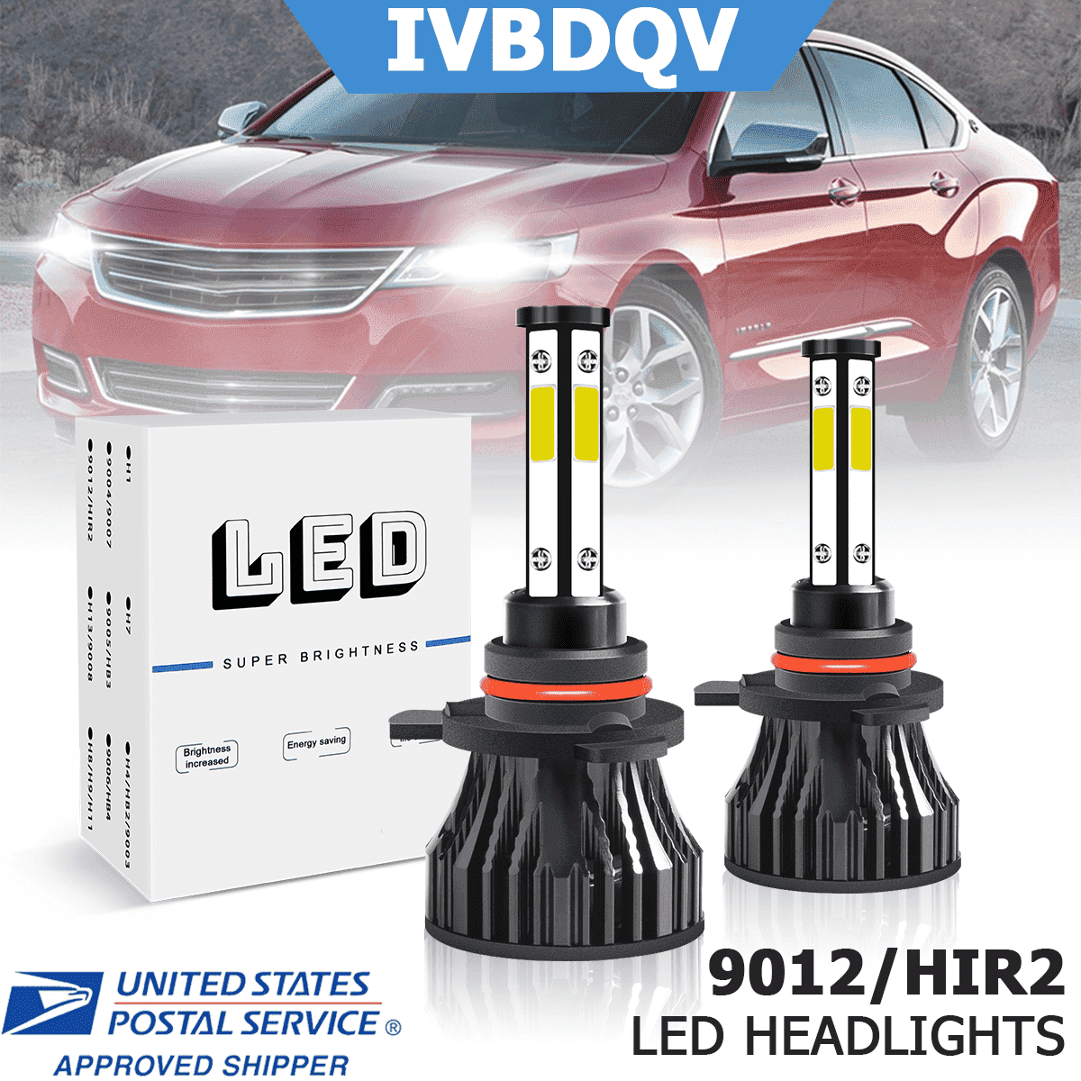 For Chevy Impala 2014-2015 LED Headlights 9012/HIR2 Hi/Lo Beam Kit ...