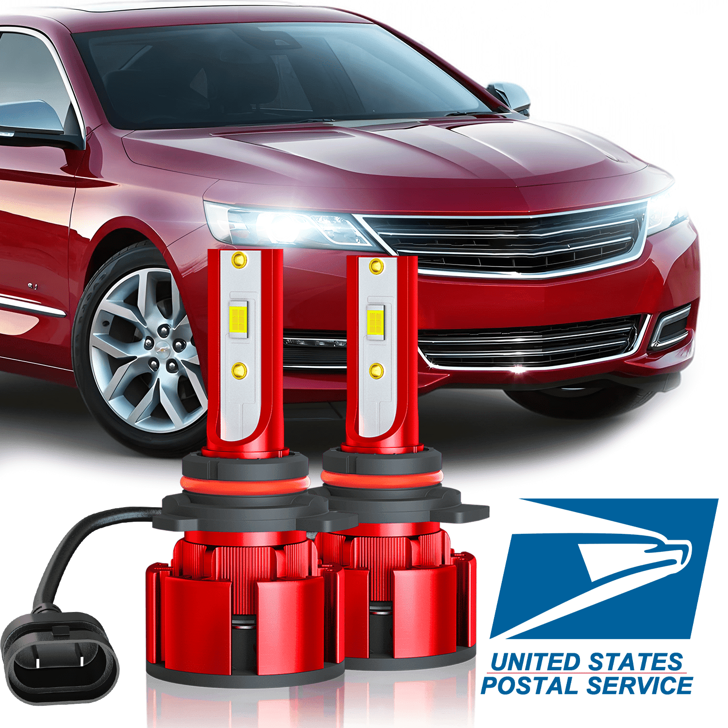 For Chevy Impala 2014-2015 White LED Headlamp Bulbs High&Low Beam Bulbs ...