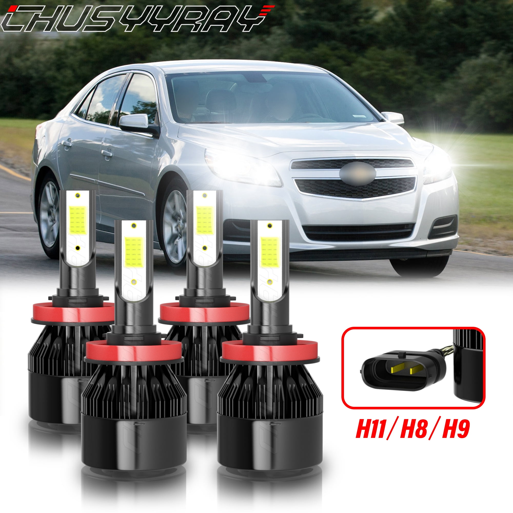 For Chevy Malibu 2009 2010 2011 2012 LED Headlight Car Headlight High ...