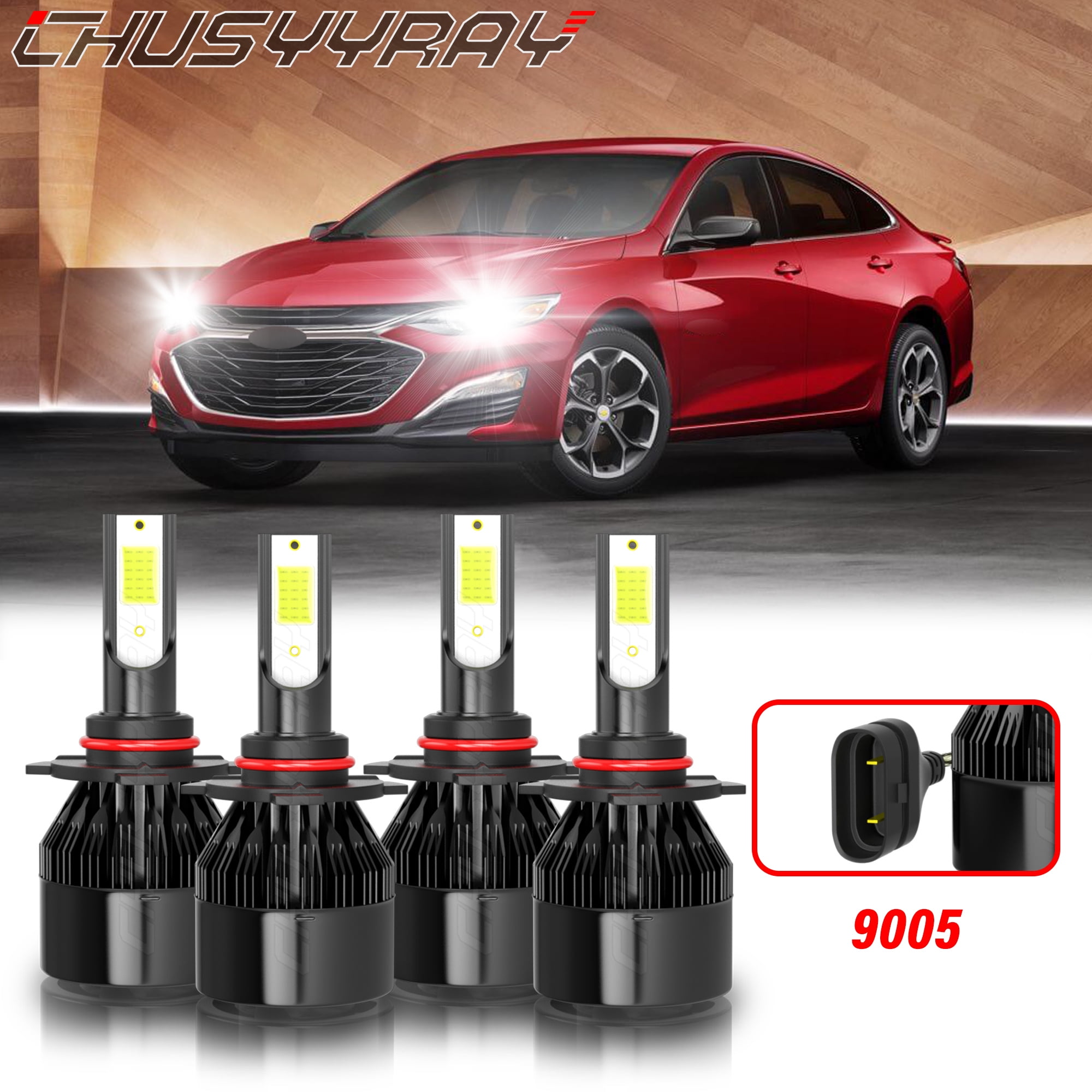 For Chevy Malibu 2016 2017 2018 - 4x 9005 HB3 LED High Low Beam ...