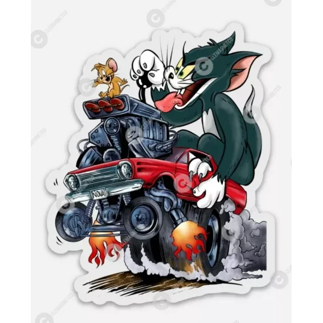 For Chevy Nova Fans Sticker - Chevrolet Tom Jerry Gm Car Rat Fink ...