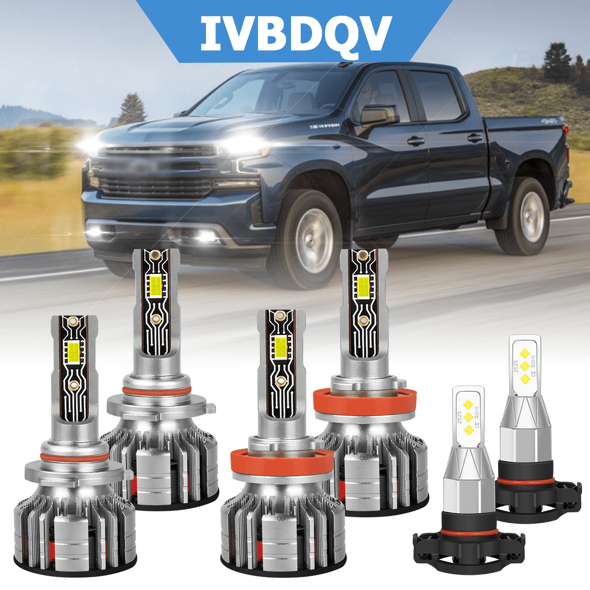 For Chevy Silverado 1500 2007-2015 LED Headlights Combo 9005 High Beam ...