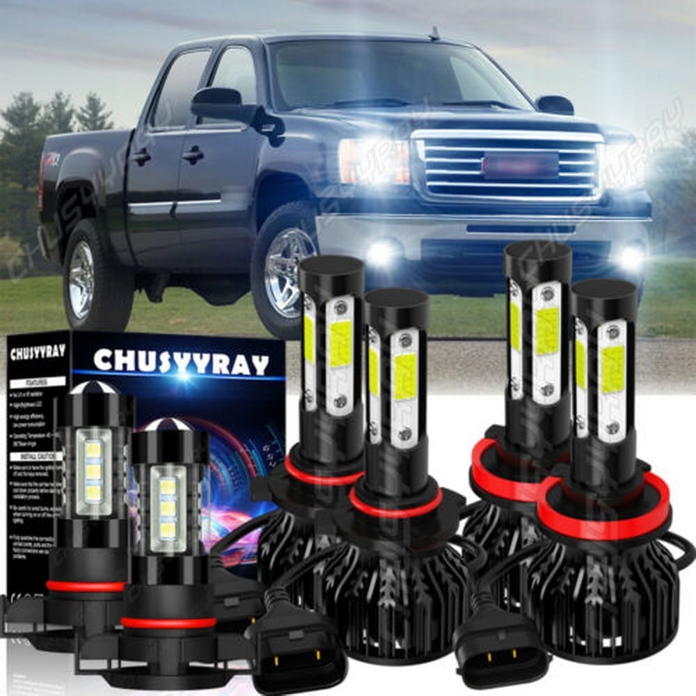For Chevy Silverado 1500 2500 2007-2015 6000K LED Headlights + Fog ...