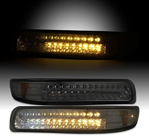 - For Chevy Silverado Suburban Tahoe Smoked Lens Amber LED Front Bumper ...