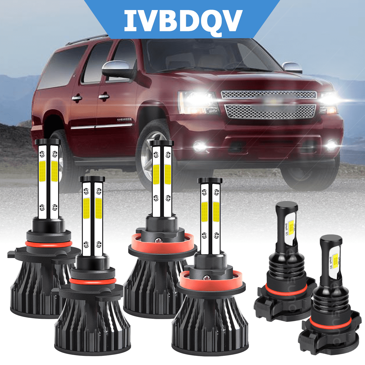 For Chevy Suburban 1500/2500 2007-2014 LED Headlights Combo 9005 High ...