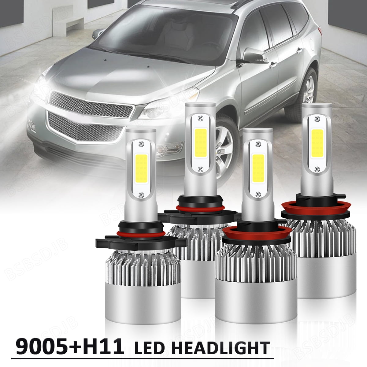 BSBSDJB For Chevy Traverse 2009-2012 LED Automotive Bulb High Low Beam ...