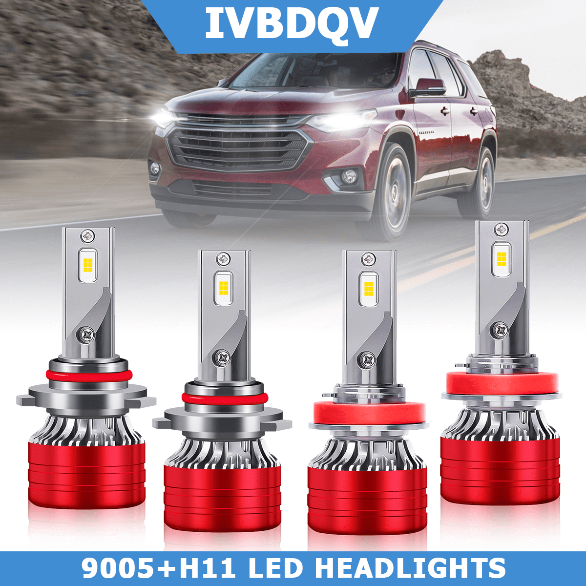 For Chevy Traverse 2009-2012 LED Headlights Combo 9005 High Beam + H11 ...