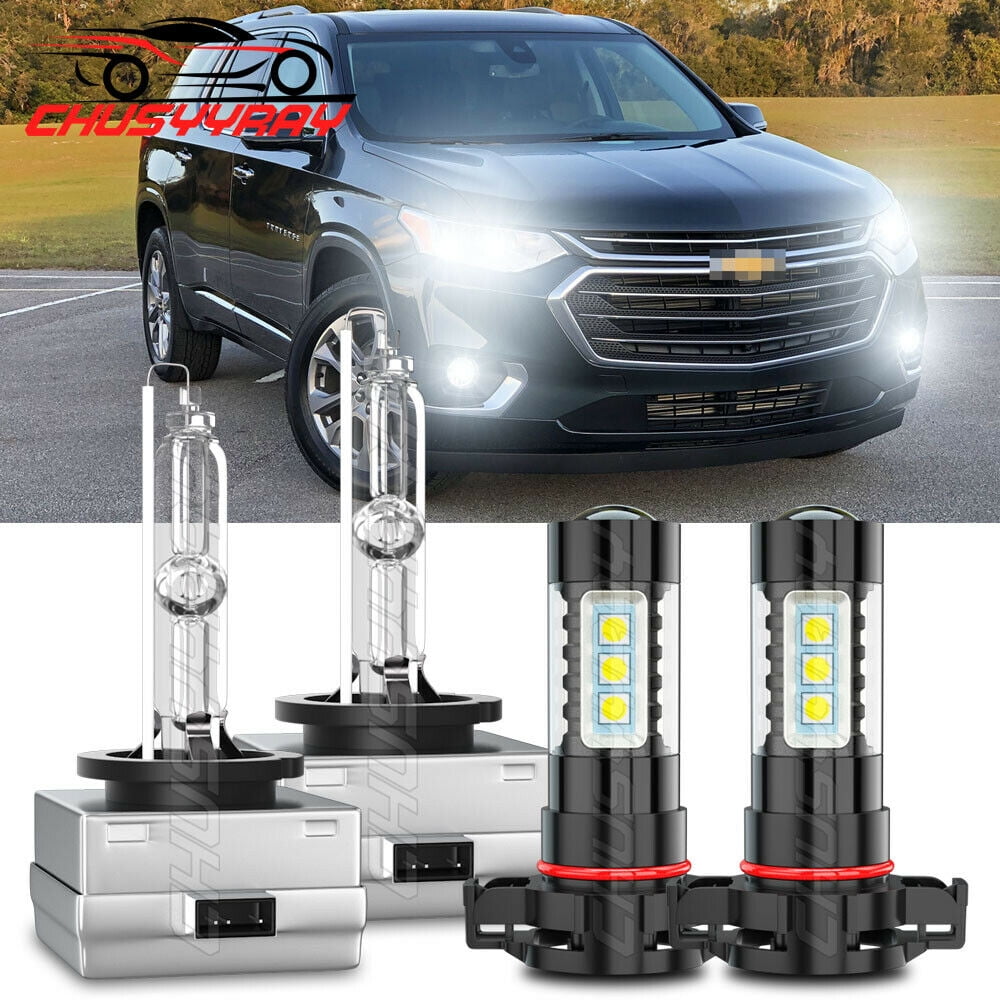 Chevy Traverse 2019-2021, D3S HID Headlight + 5202 LED Fog Light Bulb ...