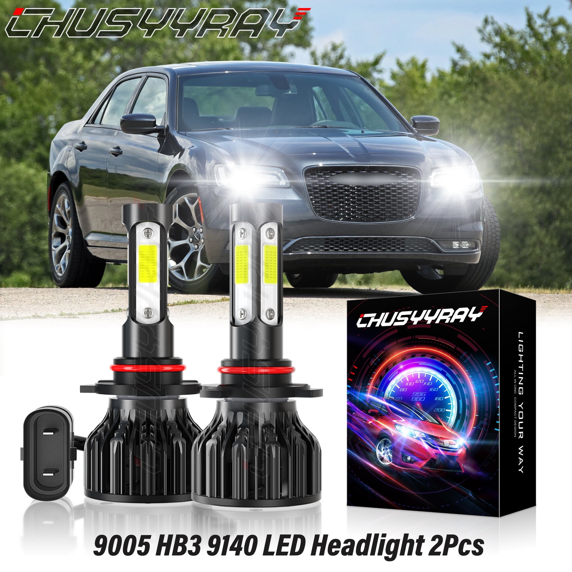 For Chrysler 300 2016-2019 LED Headlight Low Beam Bulbs 9005 HB3 6000K White 2 Pack - Walmart.com