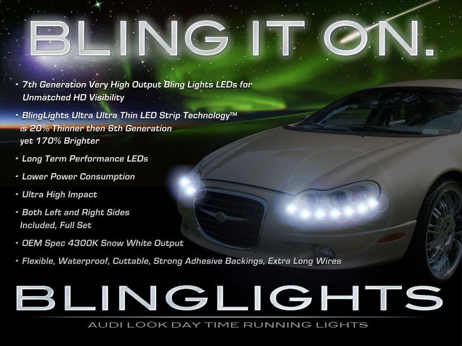 For Chrysler Concorde LED DRL Light Strips Headlamps Headlights Head ...