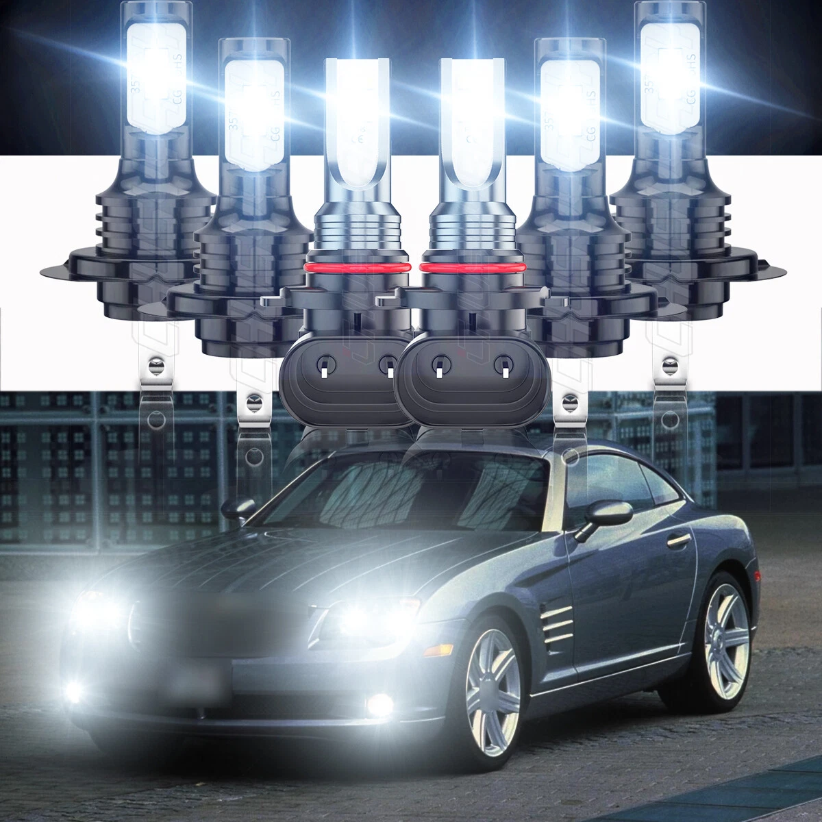 For Chrysler Crossfire 2004 - 2007 2008 Combo 6x LED Headlight + Fog ...