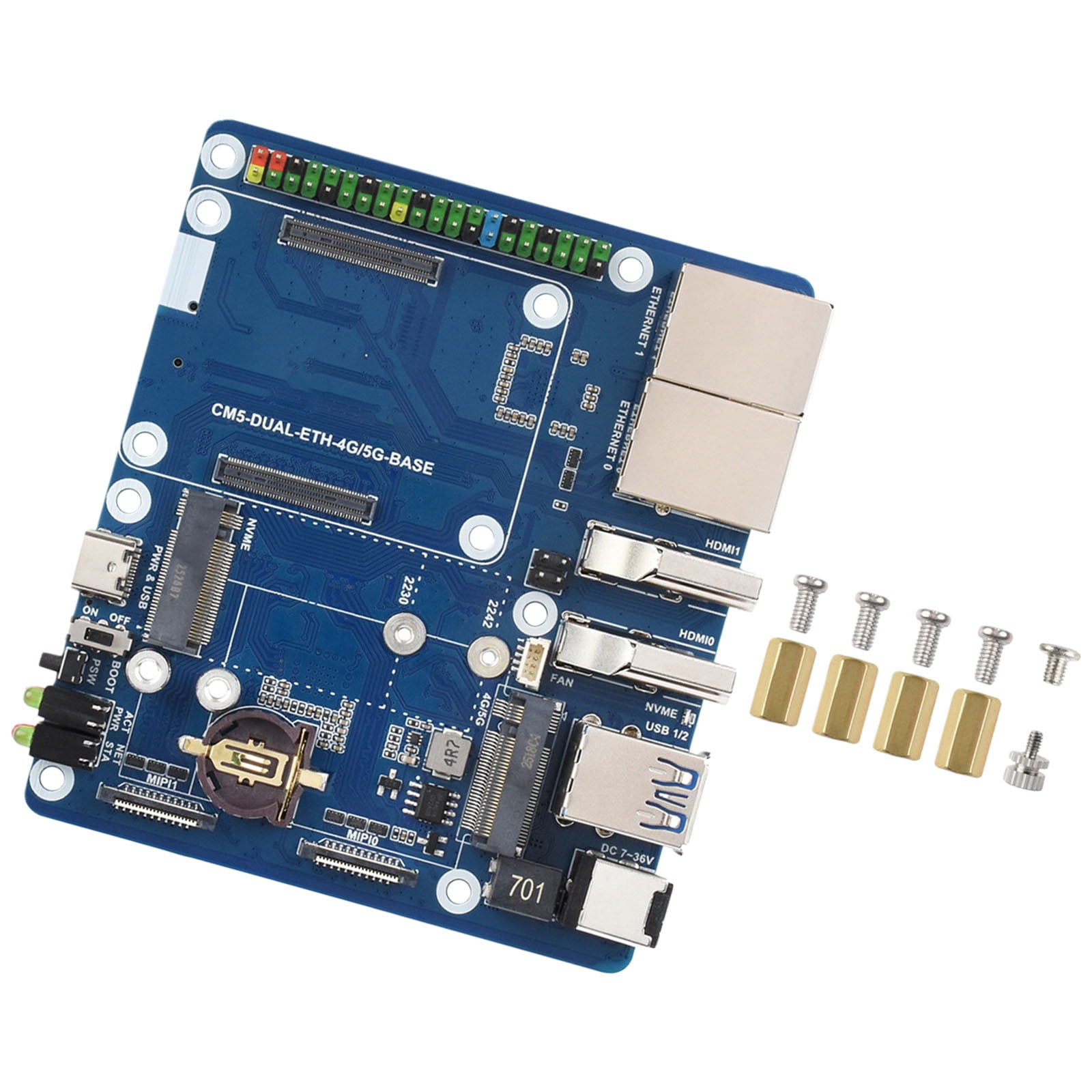 For Compute Module 5 Expansion Board Double Gigabit Ethernet Port 5Ghz ...