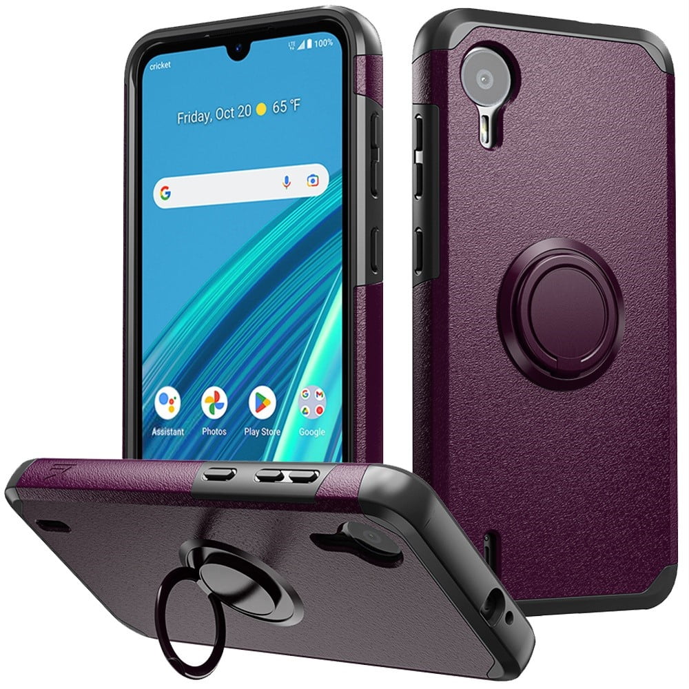 For Cricket Debut S2 Tough Strong Hybrid With Ring Stand Case Cover ...