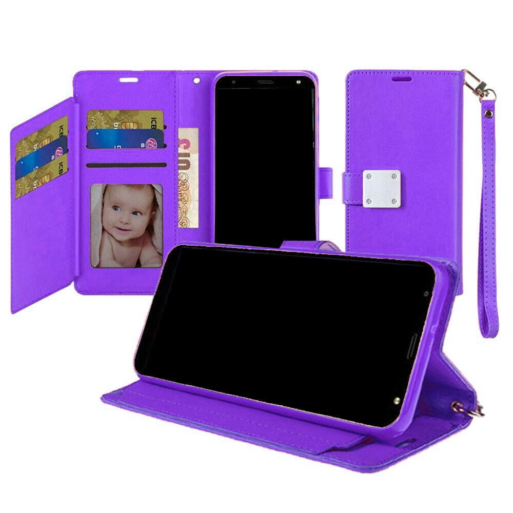 For Cricket Debut Smart 2022 Wallet Pouch Cover Phone Case - Purple ...