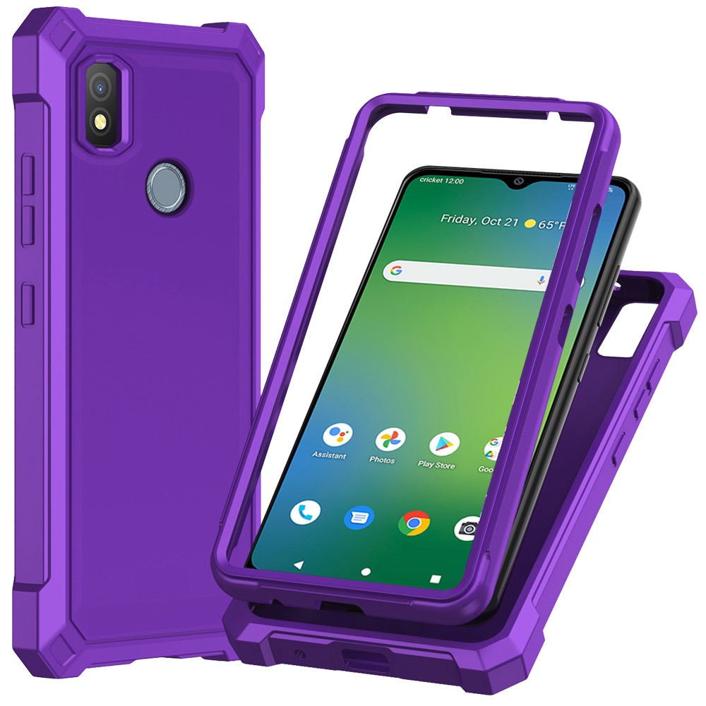 For Cricket Icon 4 Shell Matte Finish Hybrid Case Cover - Dark Purple ...