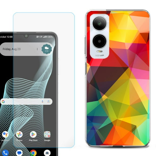 For Cricket Icon 6 Shockproof Phone Case Cover with Tempered Glass ...