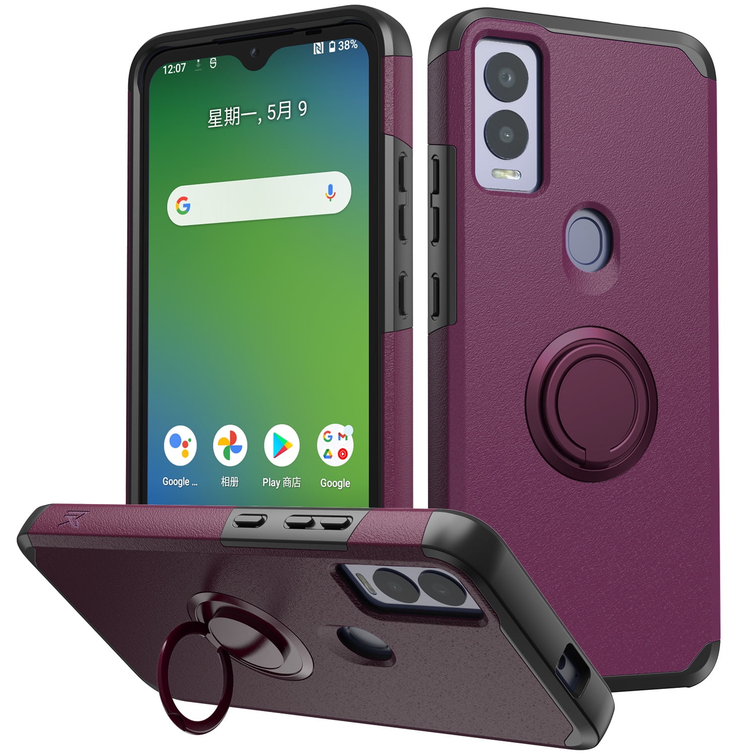 For Cricket Magic 5G 2023 Ring Kickstand Cellphone Cover Case ...