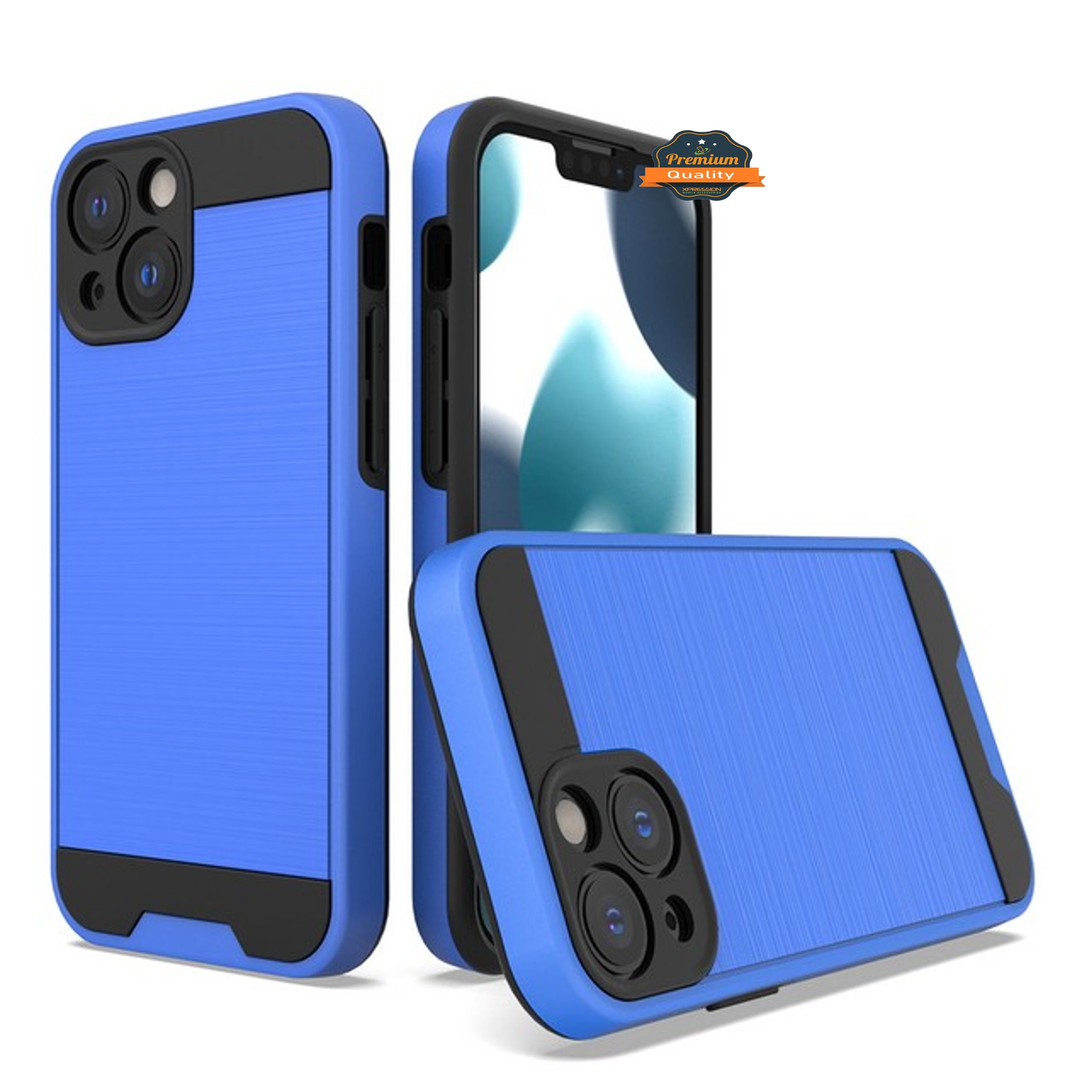 For Cricket Vision 3 Slim Rugged TPU + Hard PC Brushed Metal Texture ...