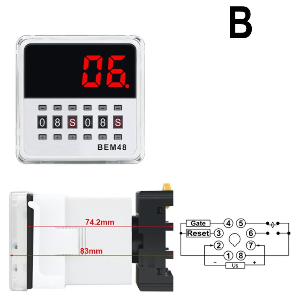 For DH48S-S Digital Time Relay with Socket Cyclic relay delay ...