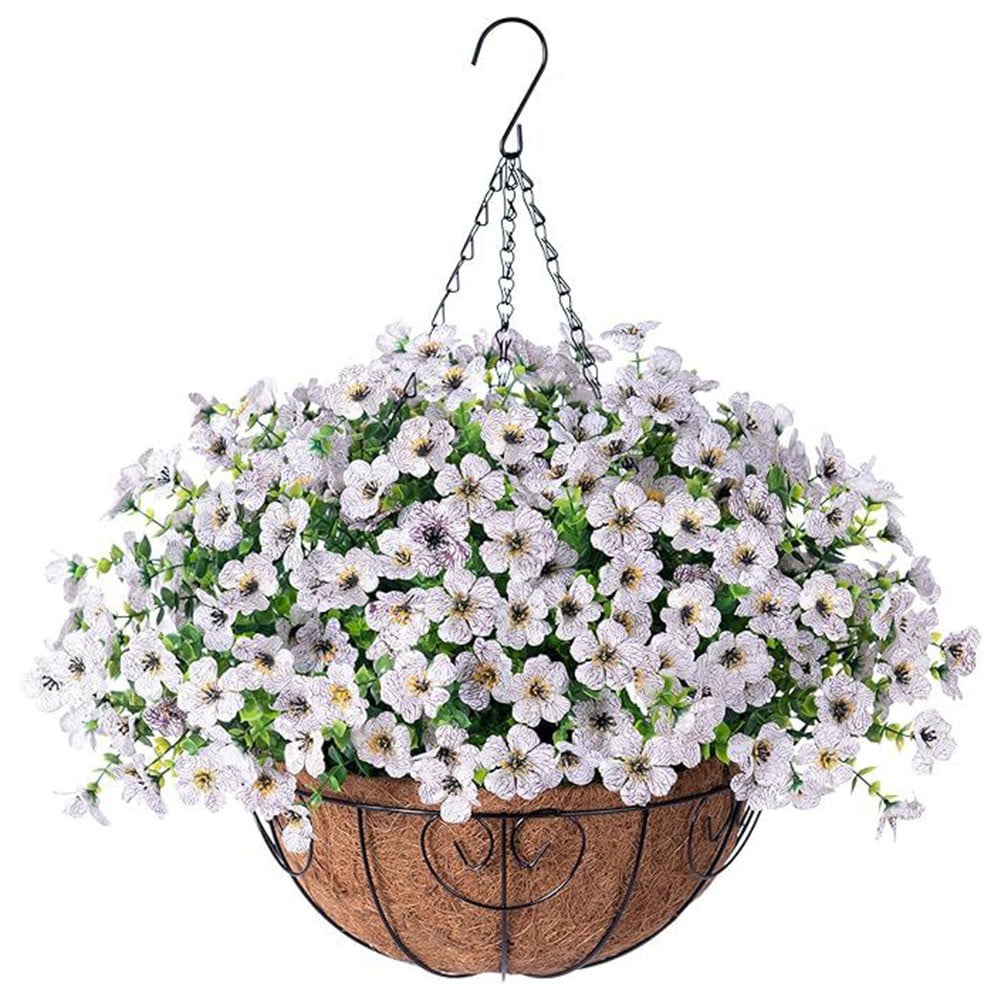For DIY Chain Hanging Basket 10 Inch Artificial Violet Flower ...