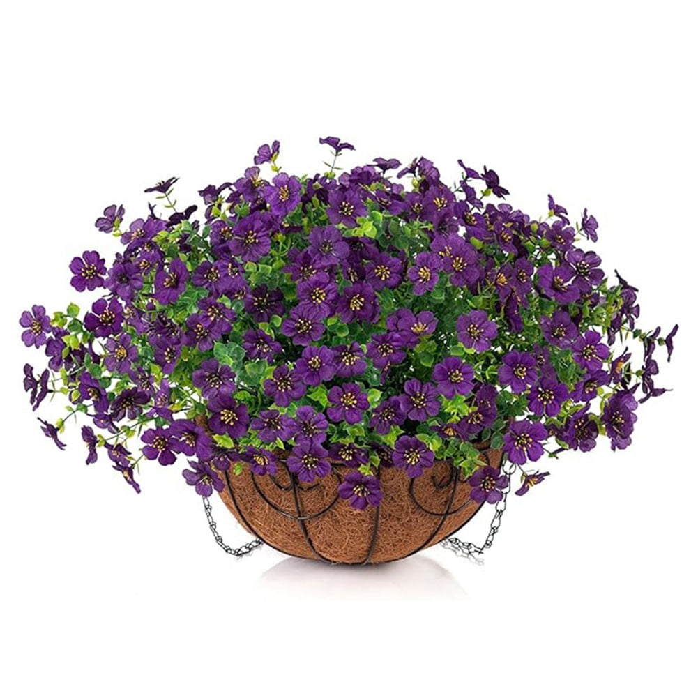 For DIY Chain Hanging Basket 10 Inch Artificial Violet Flowers ...