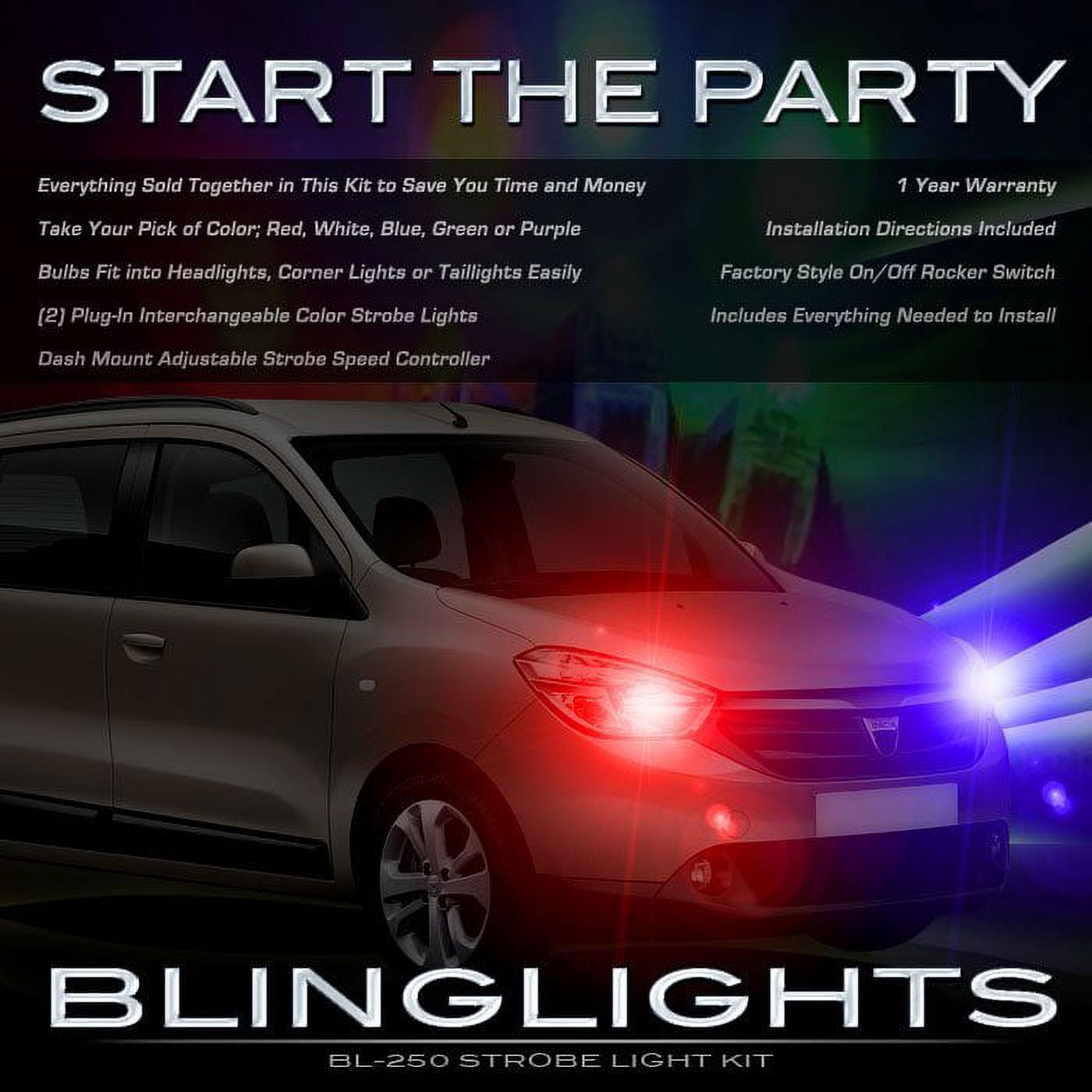 For Dacia Lodgy Custom Xenon Head Lamp Strobe Light Kit - Walmart.com