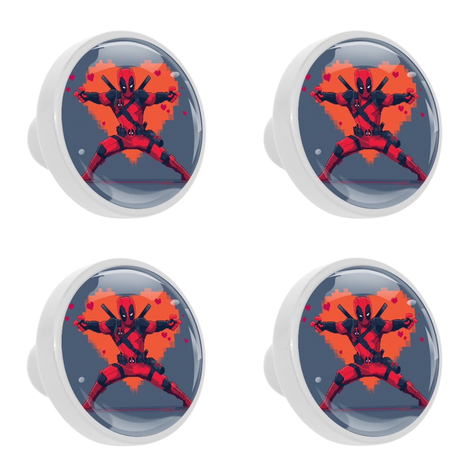 For Deadpool 4PCS Drawer Pulls with Screws, ABS and Glass Material, 1 ...