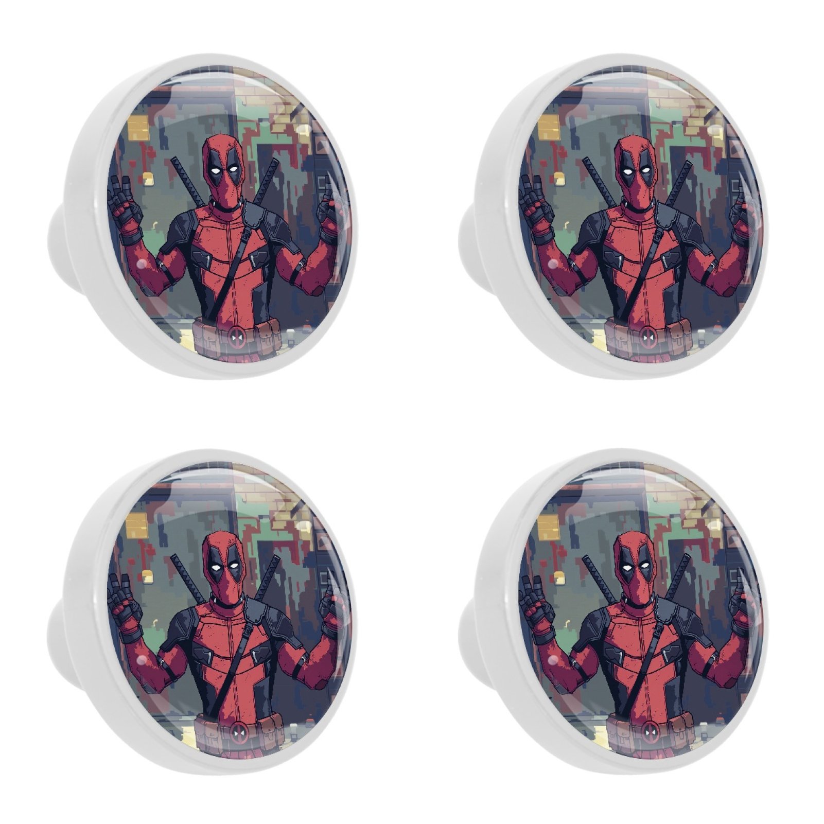 For Deadpool ABS Glass Drawer Pulls Handles with Screws (4PCS) - Modern ...