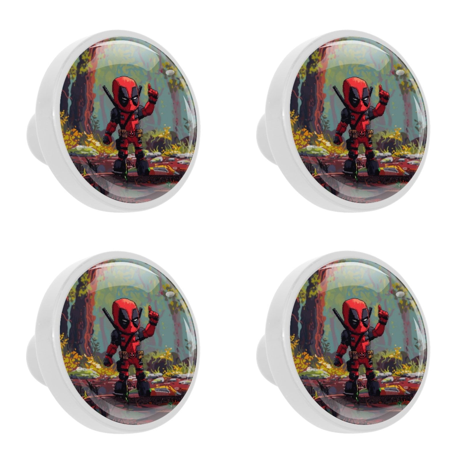 For Deadpool ABS Glass Drawer Pulls with Screws (4PCS) – Modern 1.3x1.0 ...