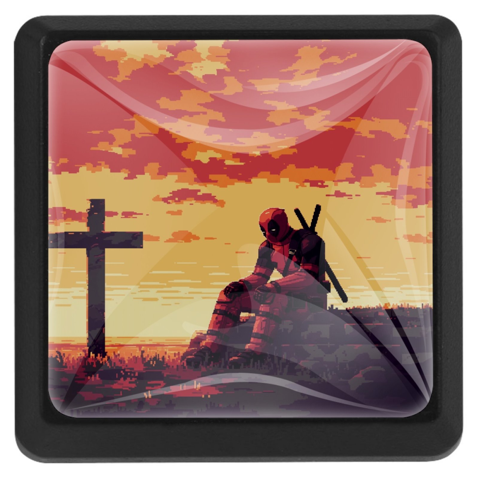 For Deadpool ABS Glass Square Drawer Knobs with Screws (4 Pack ...