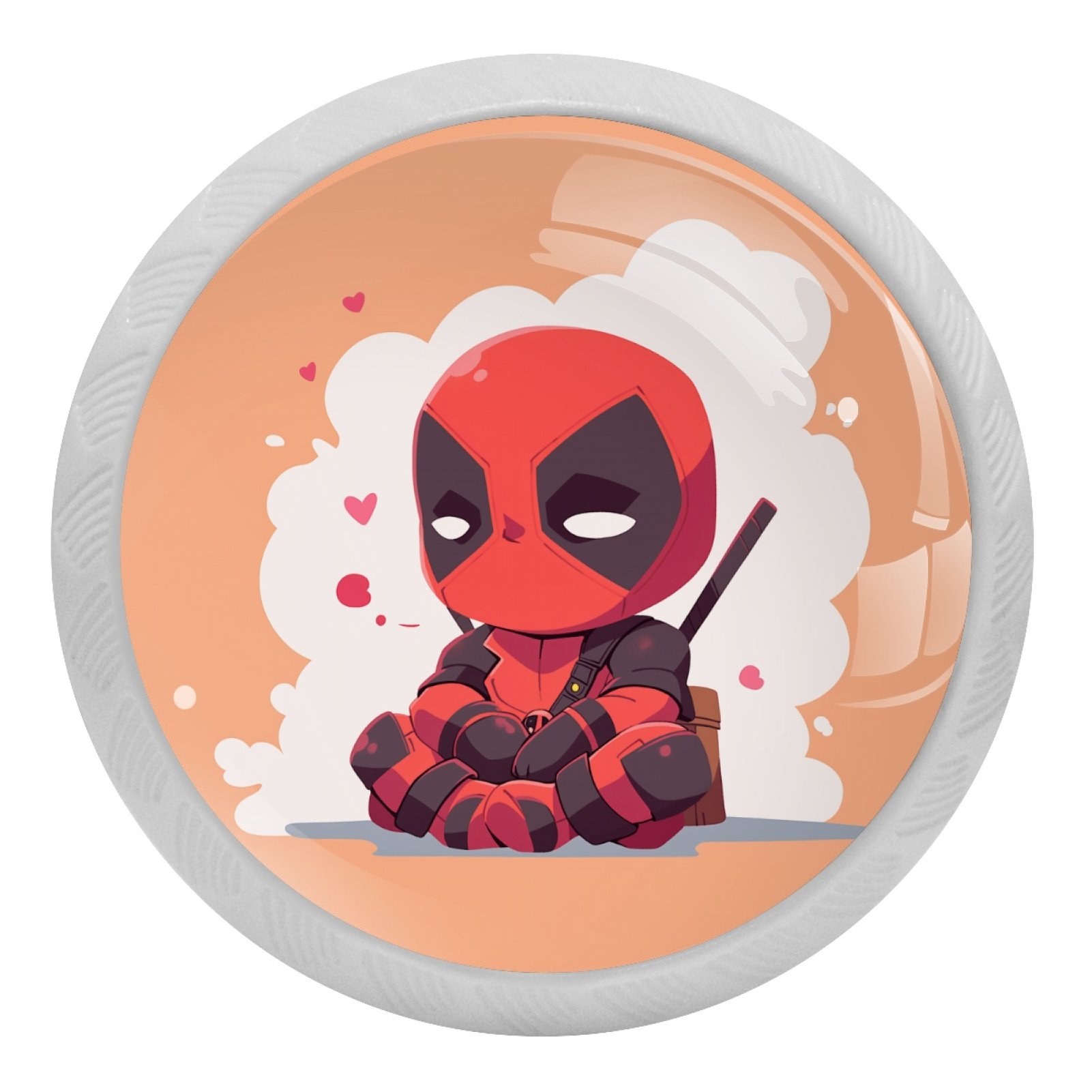 For Deadpool Fluorescent Drawer Pulls with Screws, Round 4-Pack, Glow ...