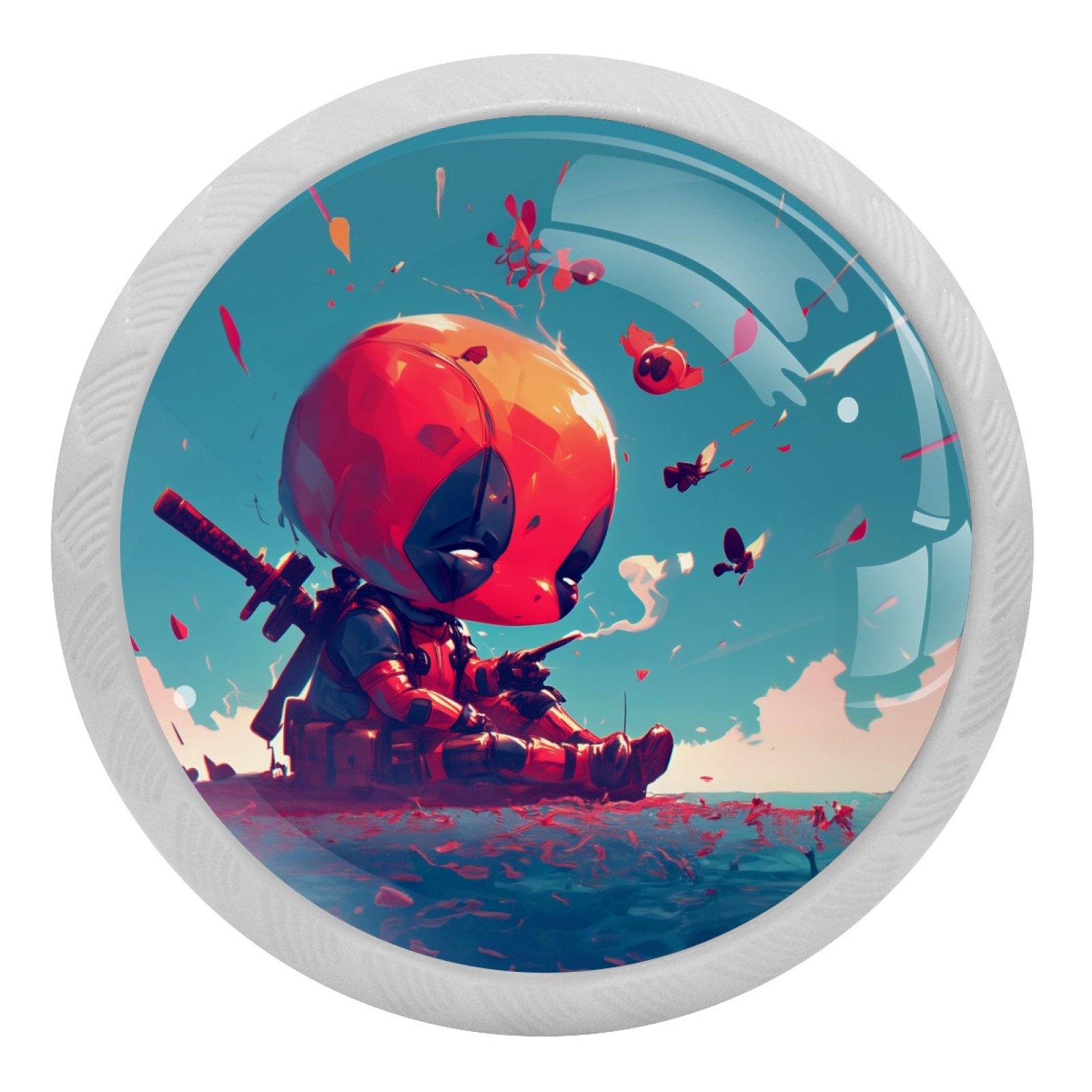 For Deadpool Glow-in-the-Dark Fluorescent Drawer Handles 4-Pack with ...