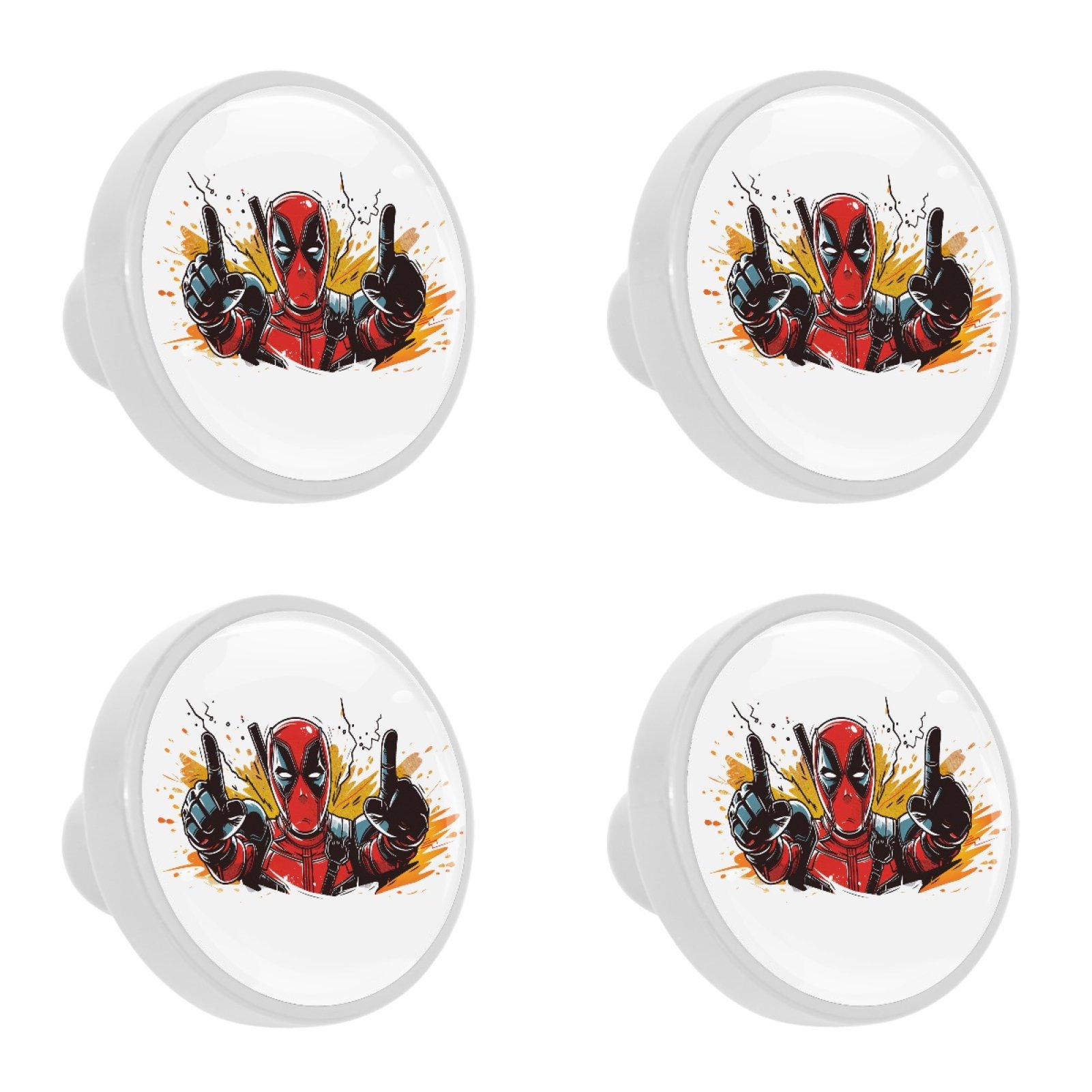 For Deadpool Modern Glass and ABS Drawer Handles with Screws (4PCS)-1 ...
