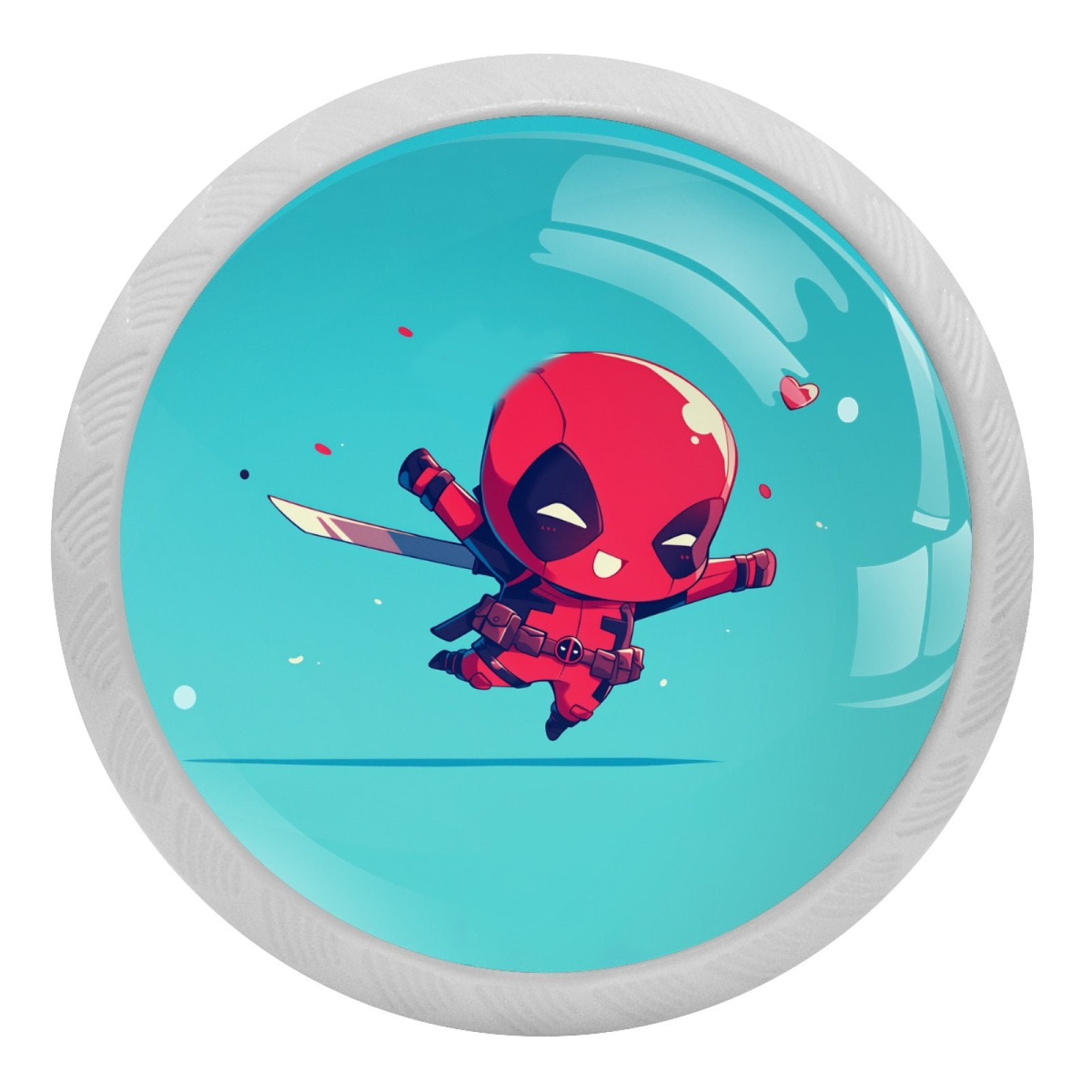 For Deadpool Round Glow-in-the-Dark Fluorescent Cabinet Knobs 4-Pack ...