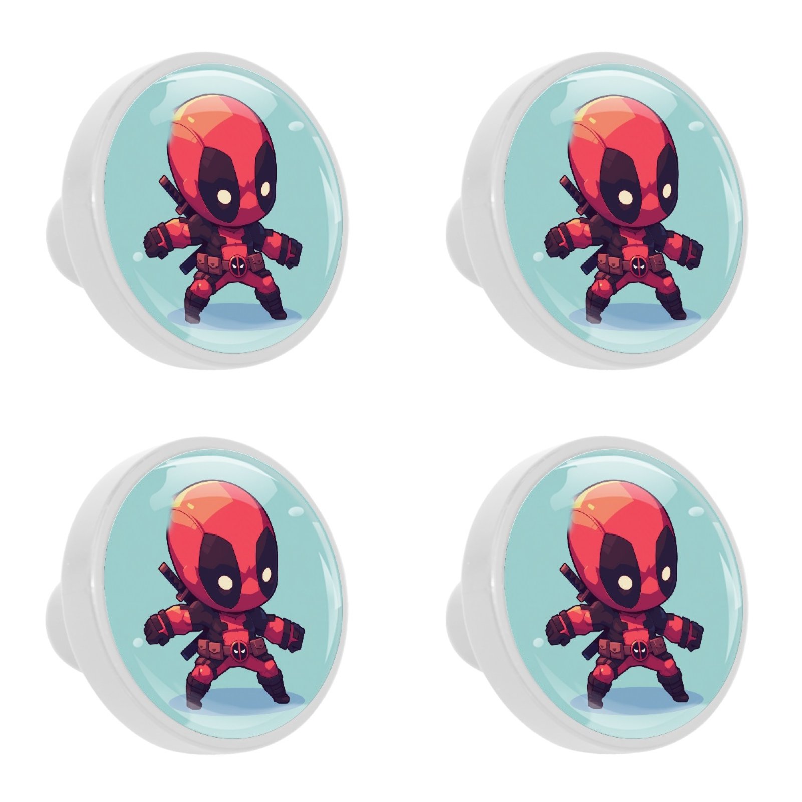 For Deadpool Stylish Modern Drawer Knobs with Screws (4PCS) - ABS and ...